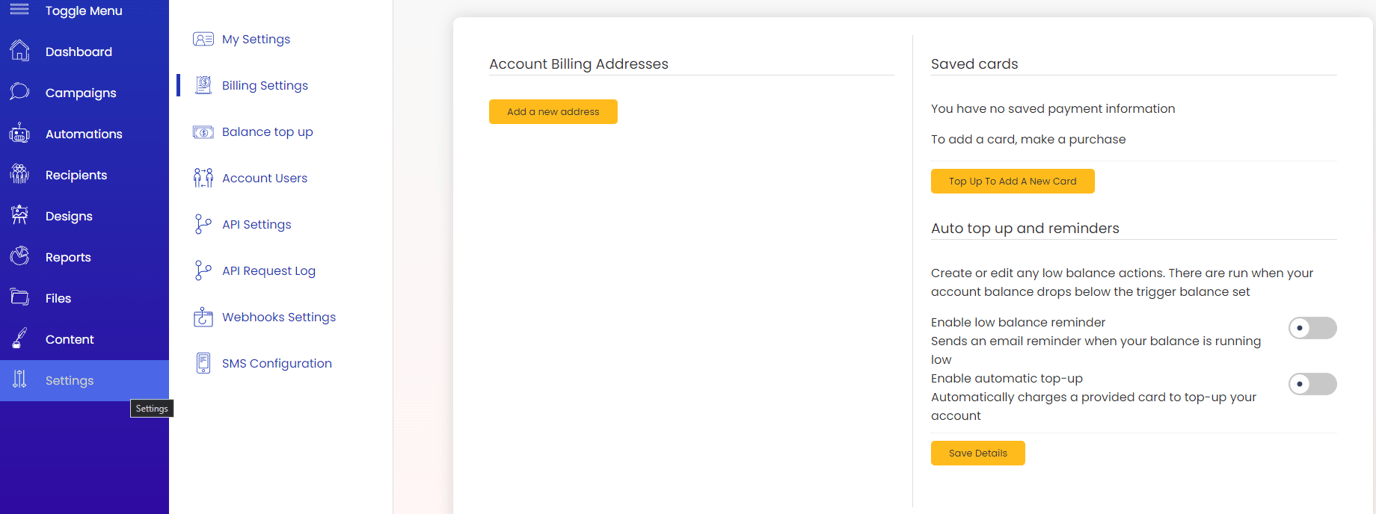 How do I add my bank card to Stannp?