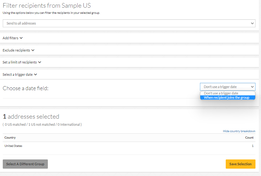 Setting up a trigger mailing list